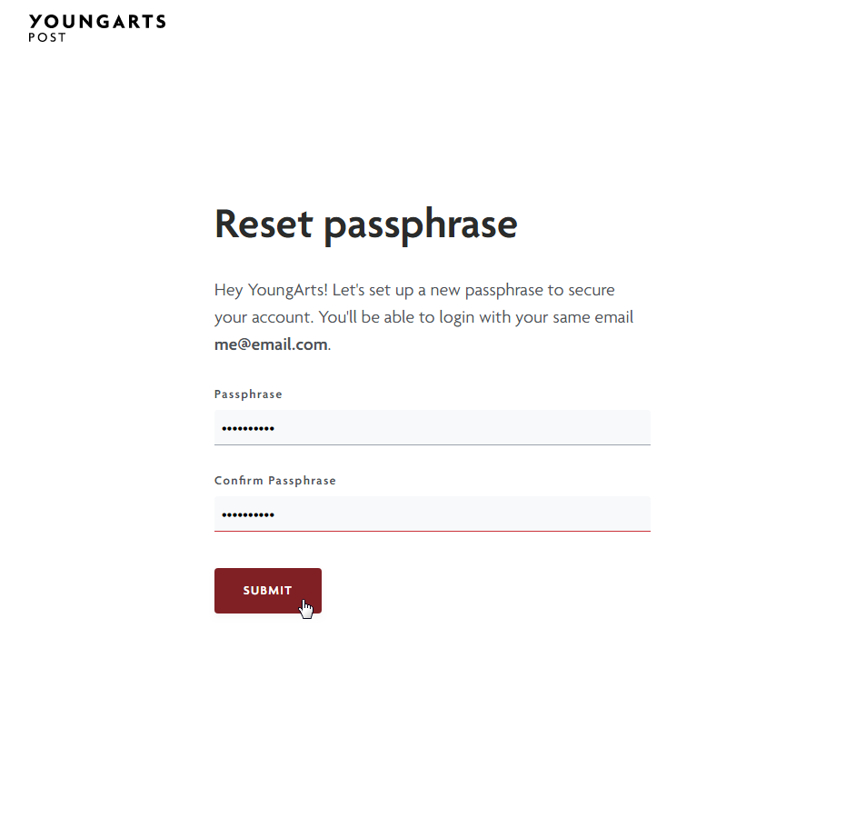 How do I change my password? – YoungArts